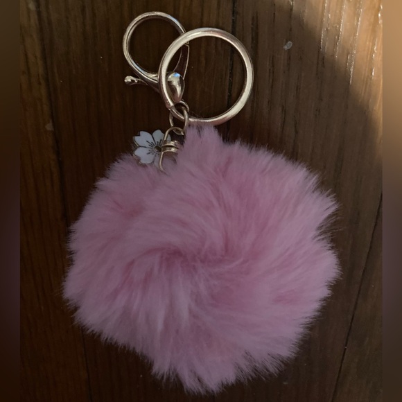 Accessories | Pink Fuzzy Bag Charm Or Keychain New | Poshmark